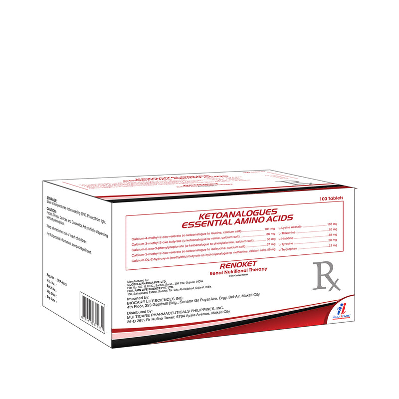 RENOKET Ketoanalogues / Essential Amino Acids Film-Coated Tablet 1's ...